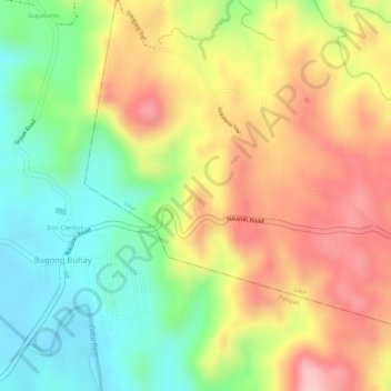 Mapa topográfico El Pobre Tanawan View Deck, altitude, relevo