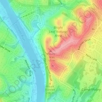 Mapa topográfico Mount Lucas, altitude, relevo