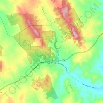 Mapa topográfico Clackline, altitude, relevo