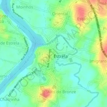 Mapa topográfico Centro, altitude, relevo