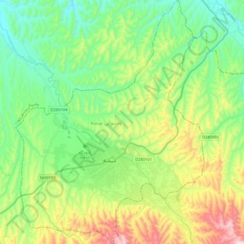 Mapa topográfico Maymana, altitude, relevo