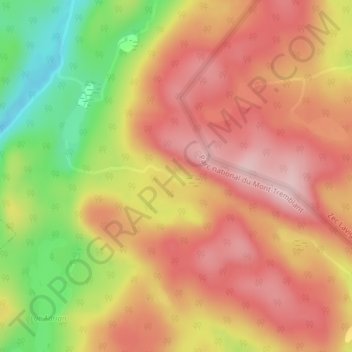 Mapa topográfico Lac de la Souris, altitude, relevo